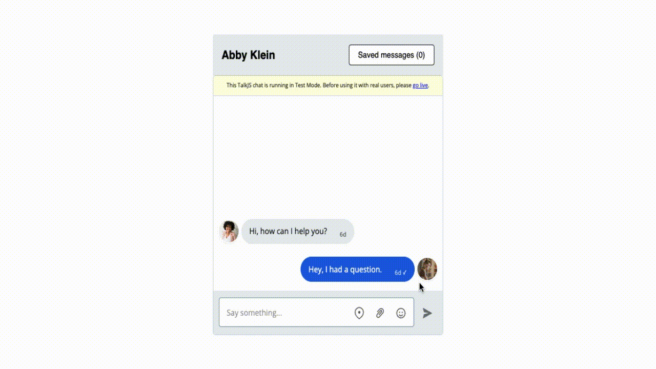 How to save messages as favorites in TalkJS