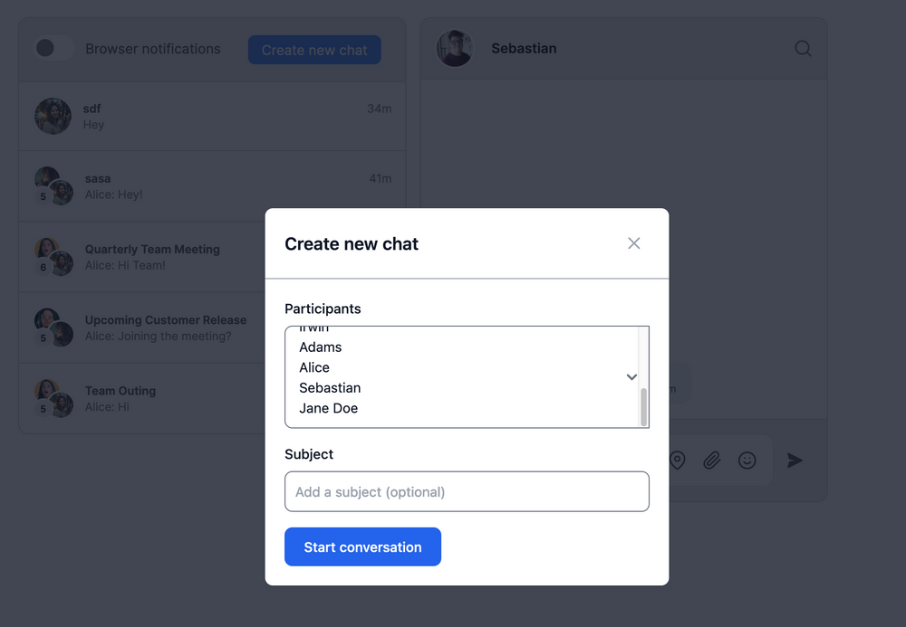 How to add a ‘Create new chat’-button in TalkJS