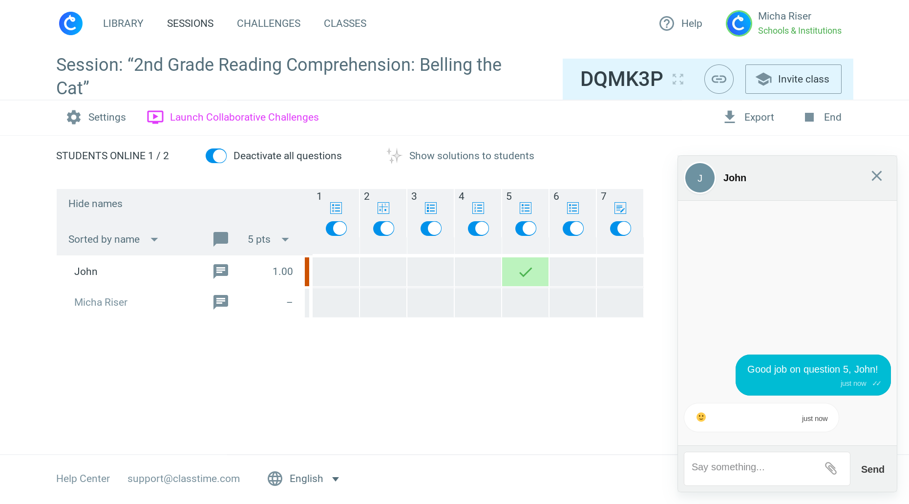 How TalkJS chat helped Classtime transform into a remote teaching tool
