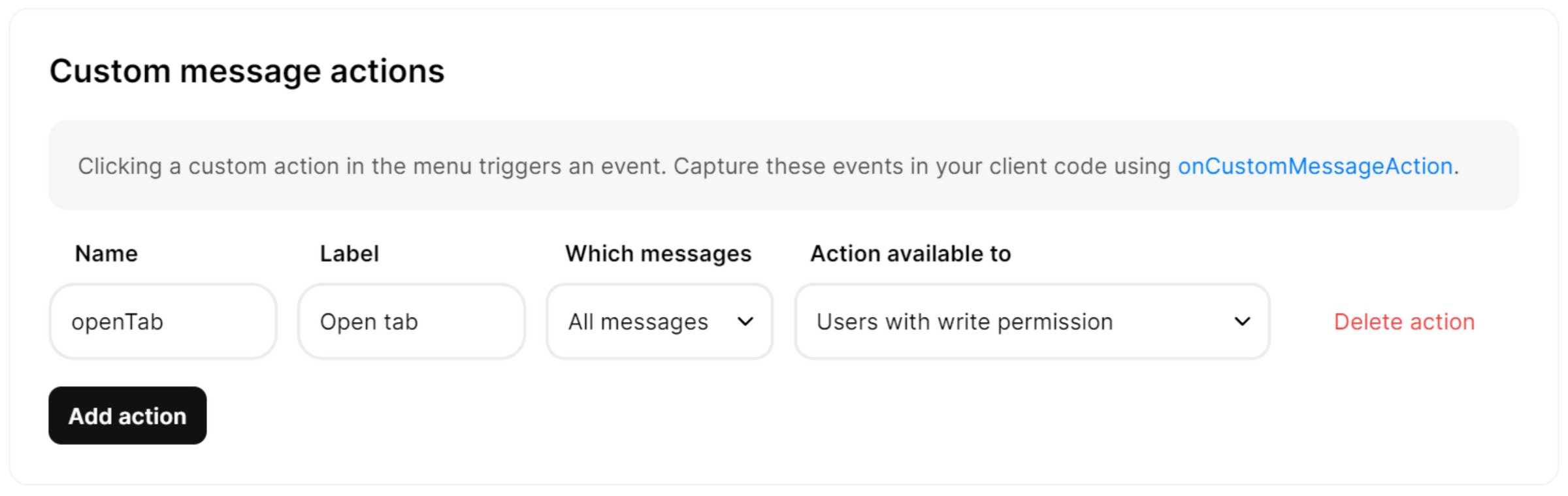 How to make clickable tabs for conversations