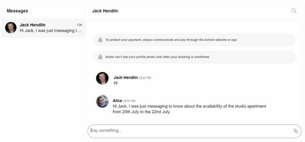 Build a messaging inbox similar to Airbnb by using TalkJS