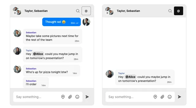 How to show only messages that @-mention a user