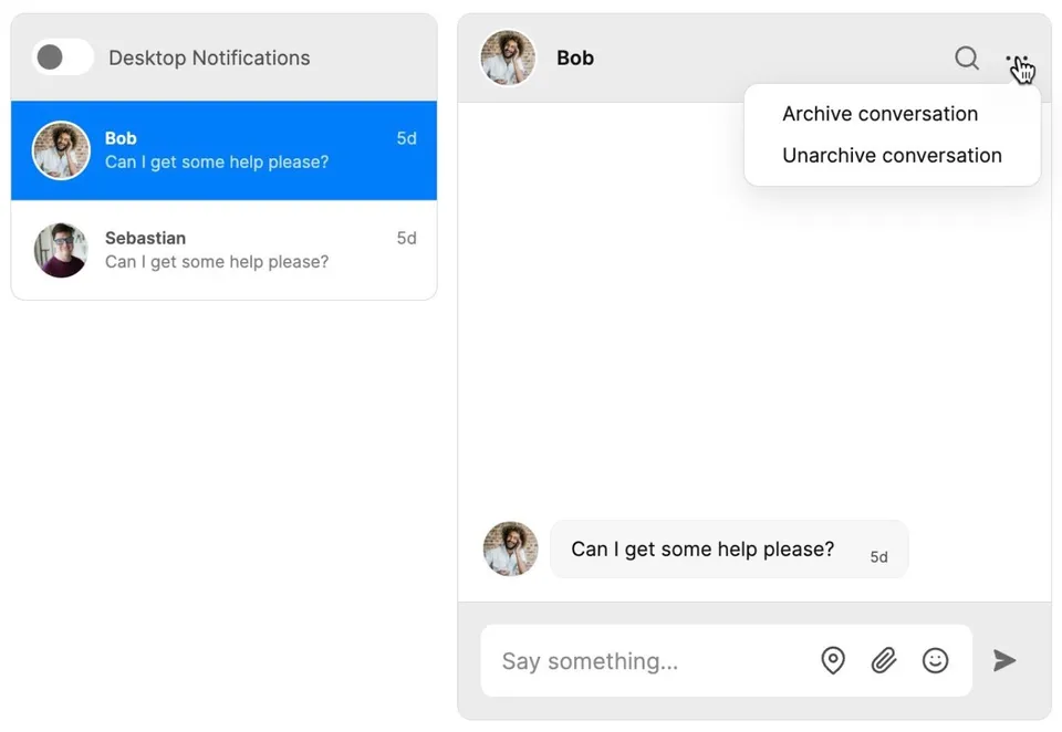 How to archive a conversation in TalkJS