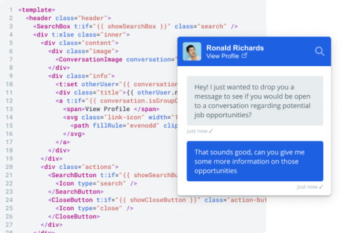 Fully customizable chat headers